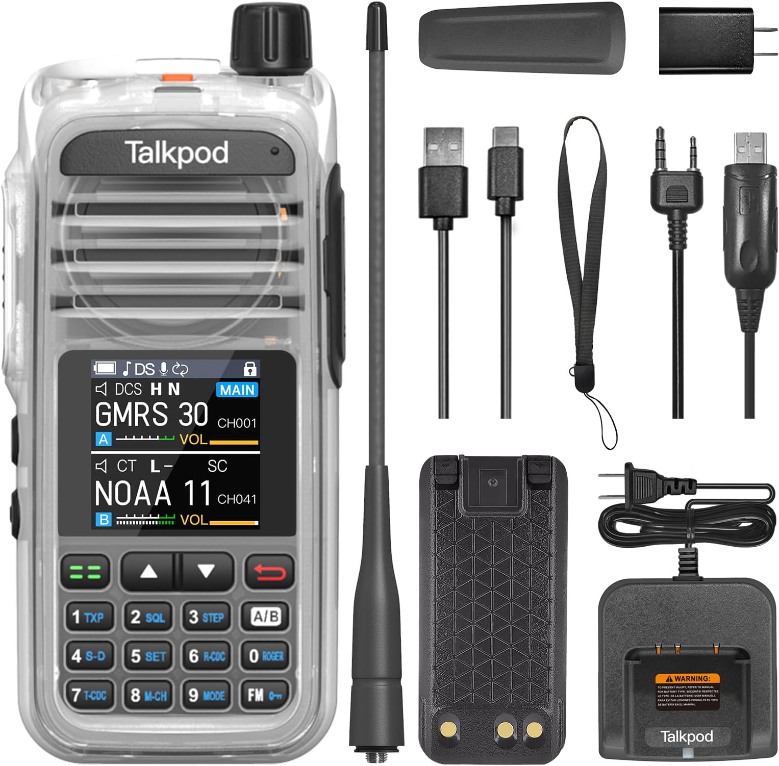 Amazon.com: Talkpod A36Plus GMRS Radio HAM Walkie Talkie 512 Channel ...