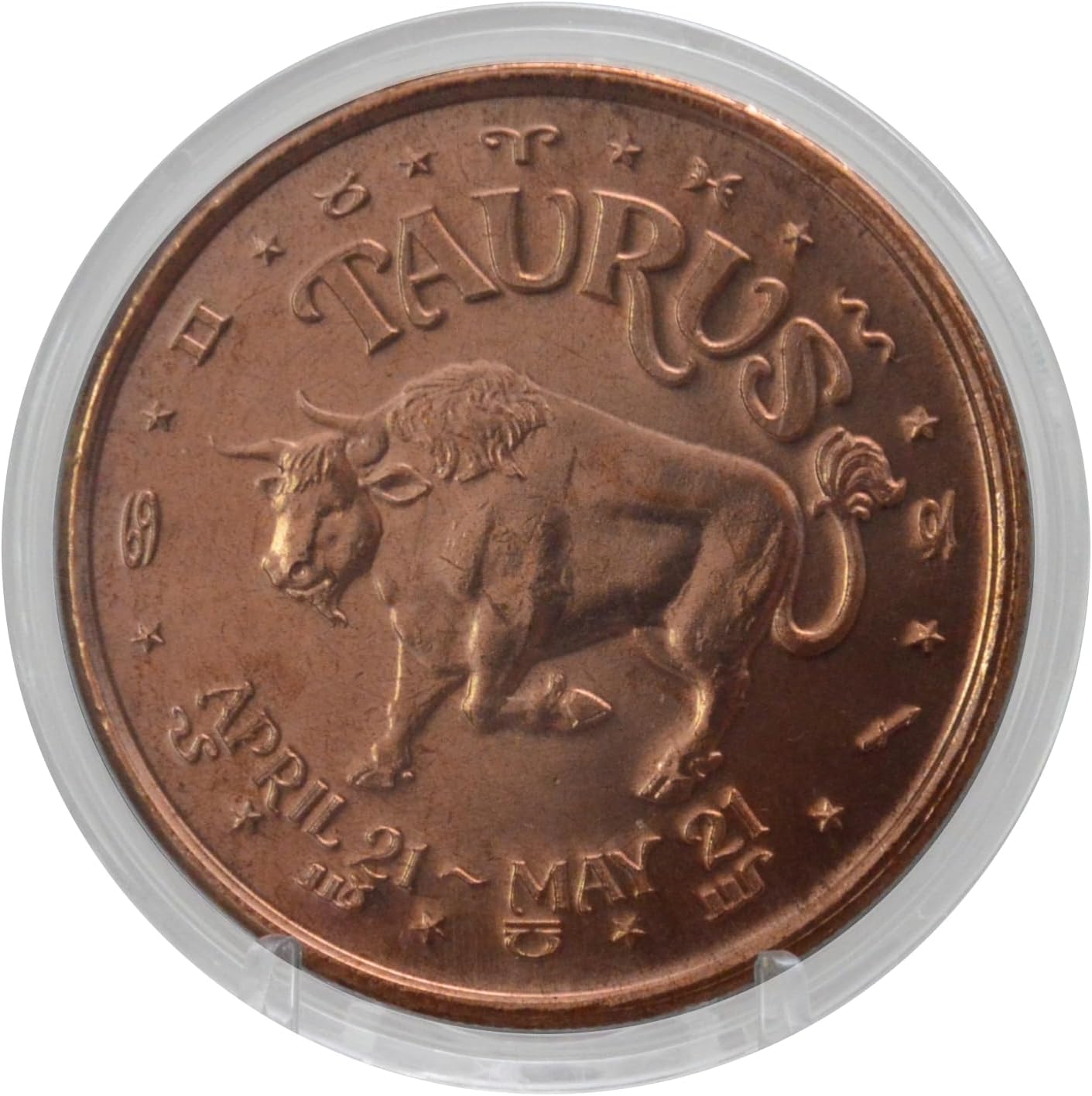 Amazon.com: Taurus Bull Token: 1 oz Pure Copper Challenge Coin in ...