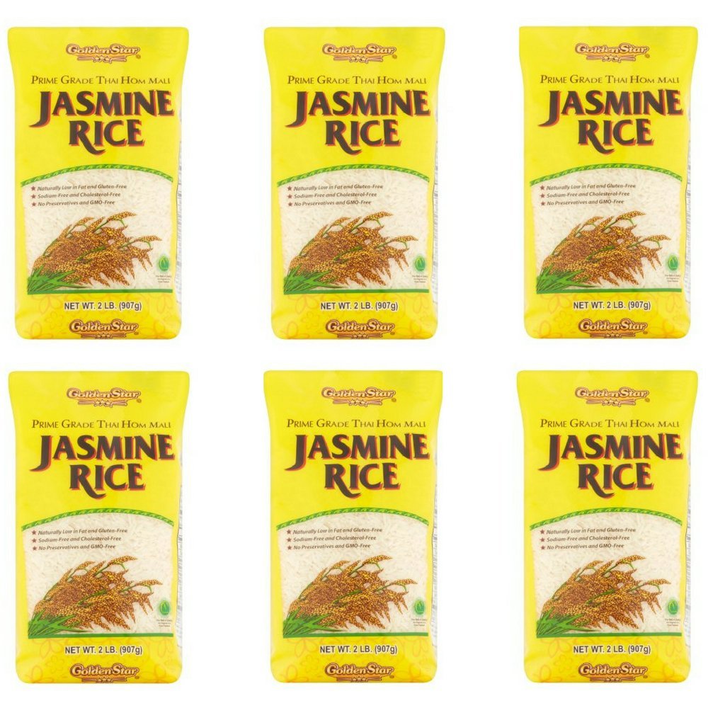 Amazon.com : Golden Star Jasmine Rice, 2 lbs, Pack of 6 : Grocery ...