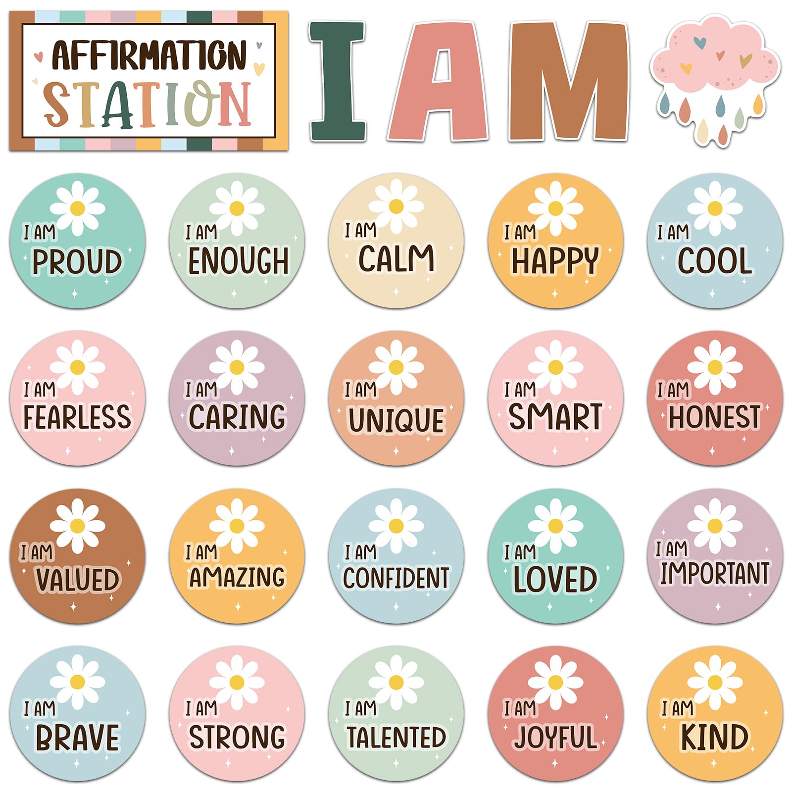 Amazon.com : Frienda Boho Affirmation Station Bulletin Board Set ...