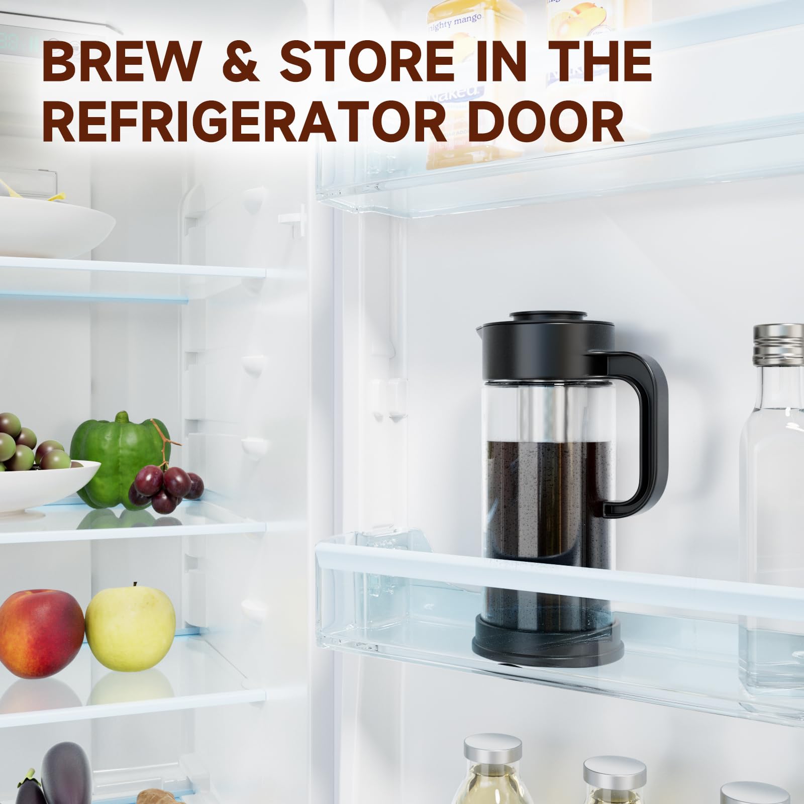 COPOTEA Cold Brew Coffee Maker, 50oz/1.5L Iced Coffee Maker and Ice Tea ...