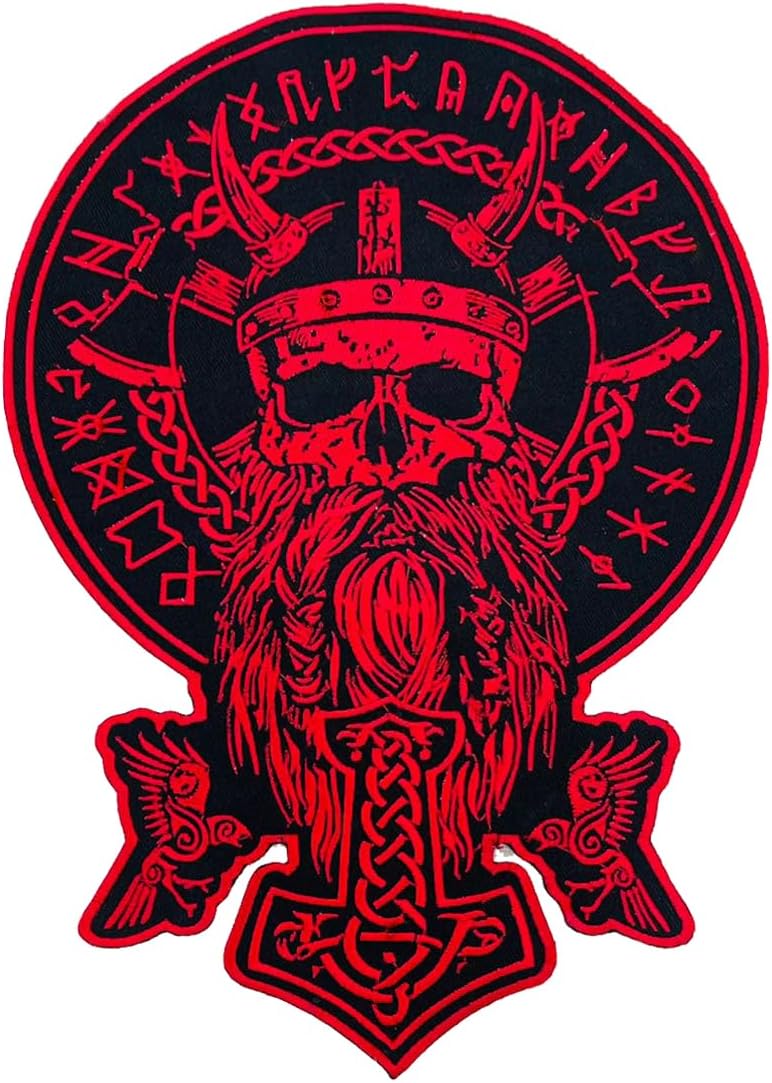 Amazon.com: Odin Large Large Back Embroidered Patch for Vest Iron On ...