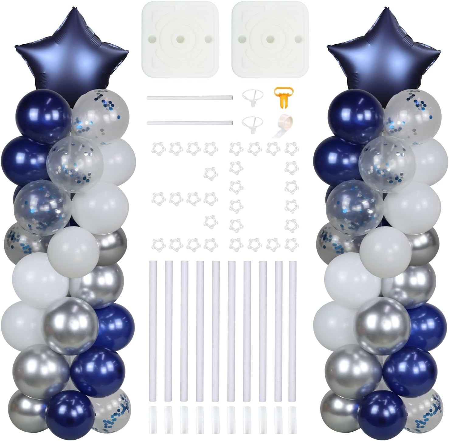 Amazon.com: 2 Set 5 Feet Balloon Column Kit With Balloons, 80 Pcs Navy ...