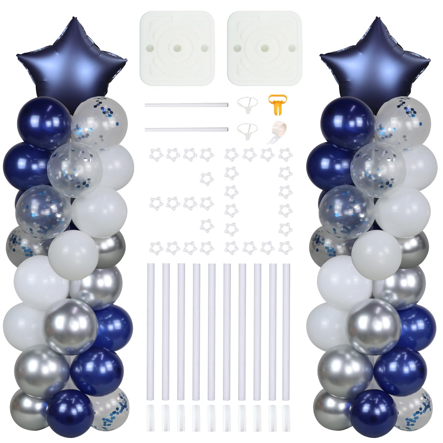 Amazon.com: 2 Set 5 Feet Balloon Column Kit With Balloons, 80 Pcs Navy ...