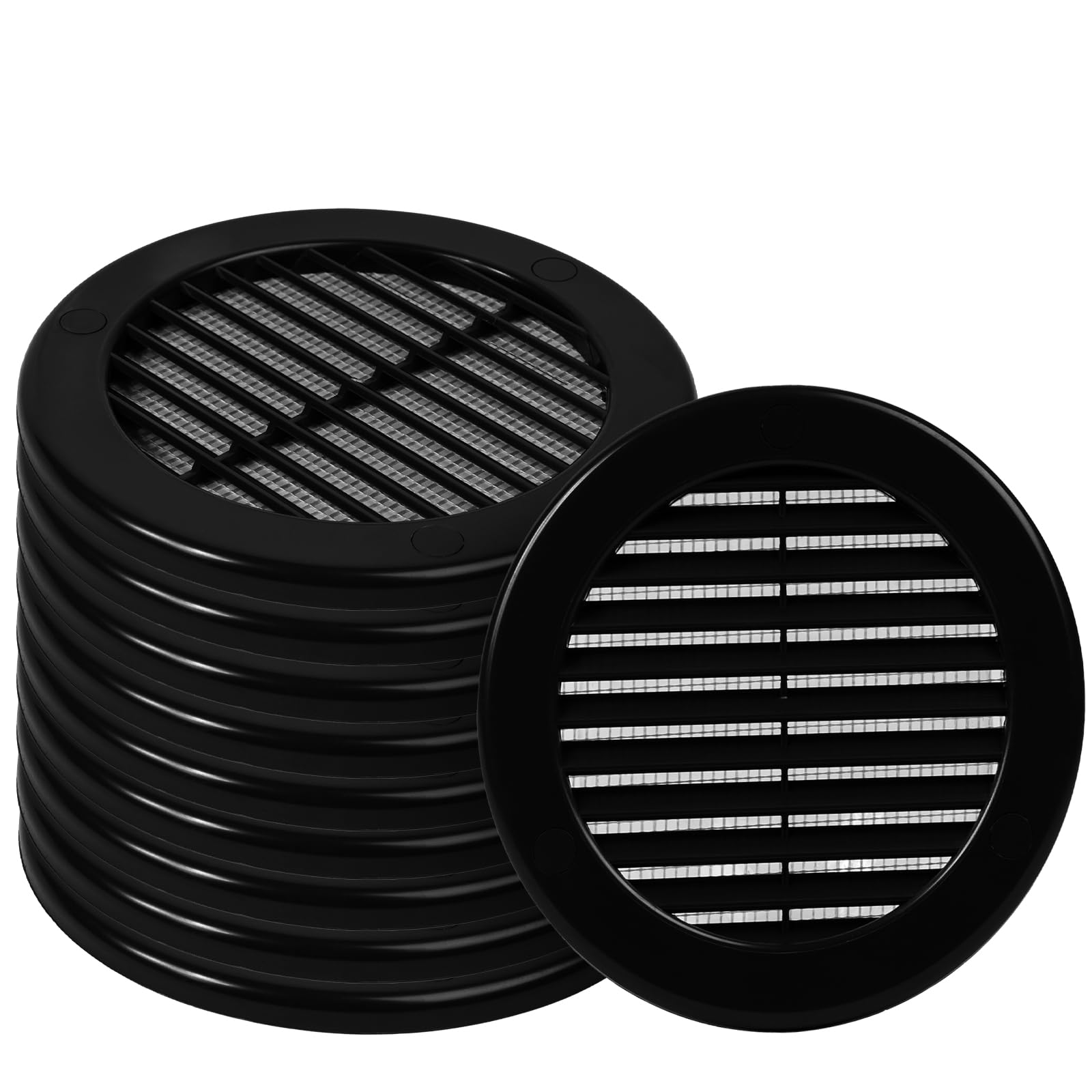 HVAC OV 10pack ø4" Inch Black Plastic Round Soffit Vent - Air Vent ...