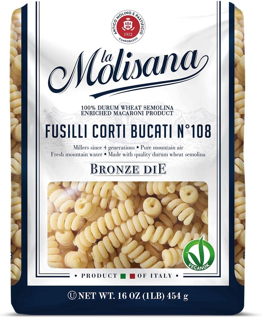 Amazon.com : La Molisana Fusilli Bucatini Corti FQ 108, 1 Pound (Pack ...