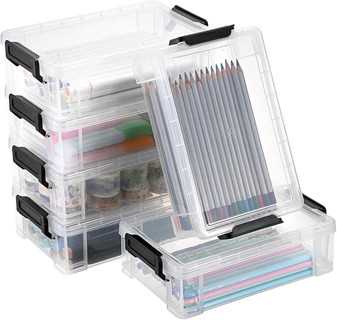 Amazon.com: BTSKY 6 Pack Extra Large Capacity Plastic Pencil Box ...