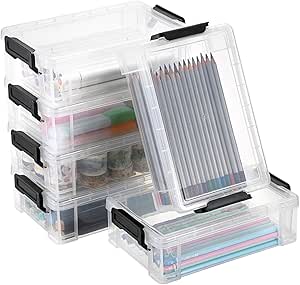 Amazon.com: BTSKY 6 Pack Extra Large Capacity Plastic Pencil Box ...