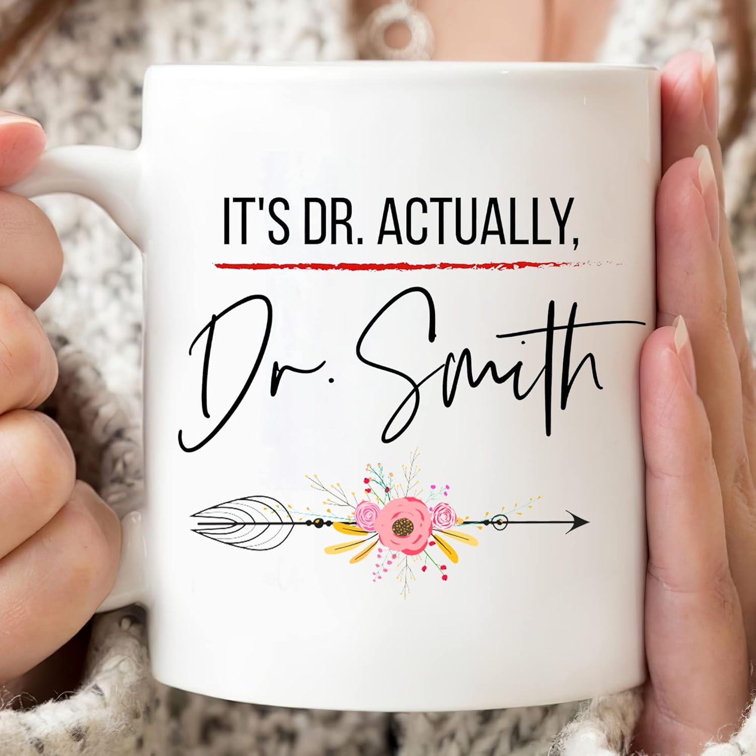 Amazon.com: Orraya Personalized It's Miss Ms Mrs Dr Actually Mug Mug For Ph.D. Graduate Coffee ...