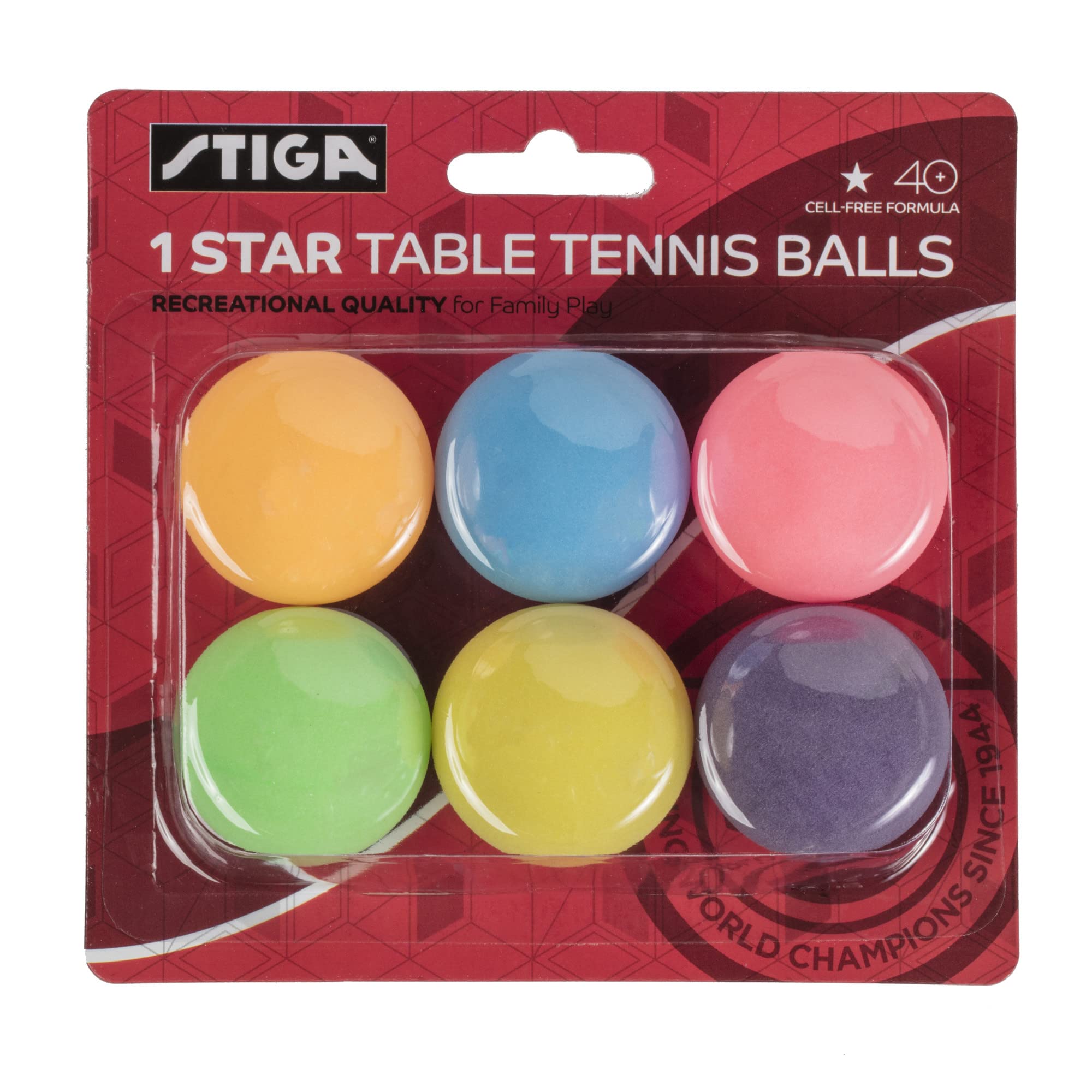 Snapklik.com : STIGA 6 Pack Multi-Color Table Tennis Balls