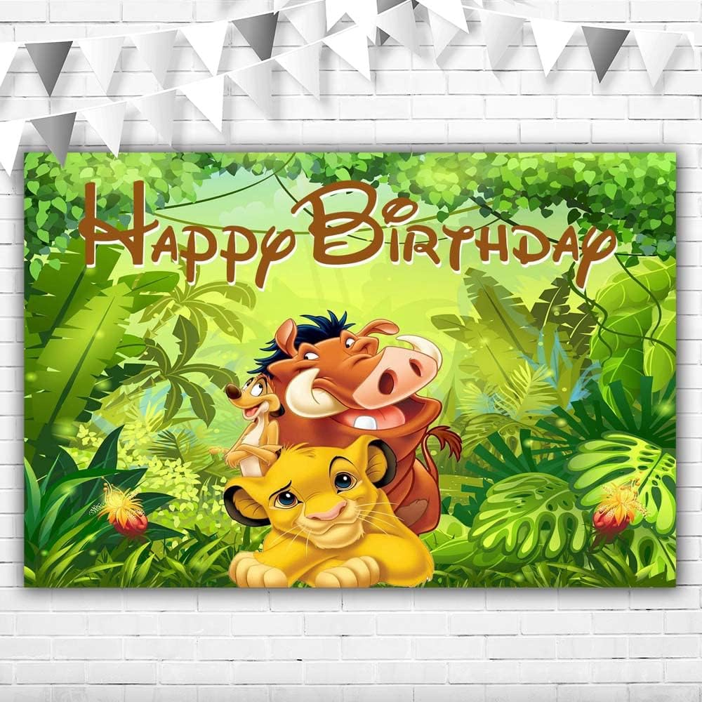 Lion King Backdrop for Birthday Party 5x3ft Jungle Safari Happy ...