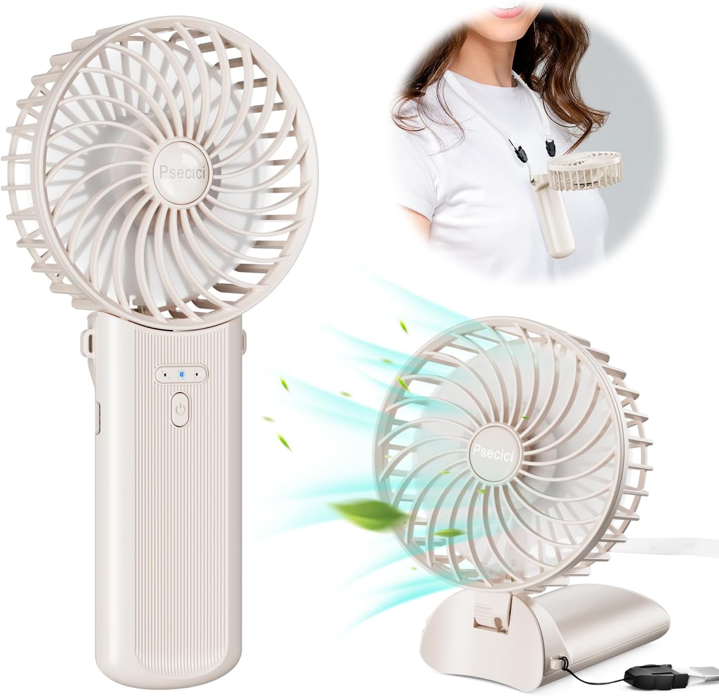 Amazon.com: Psecici Handheld Fan, Mini Portable Personal Fan with ...
