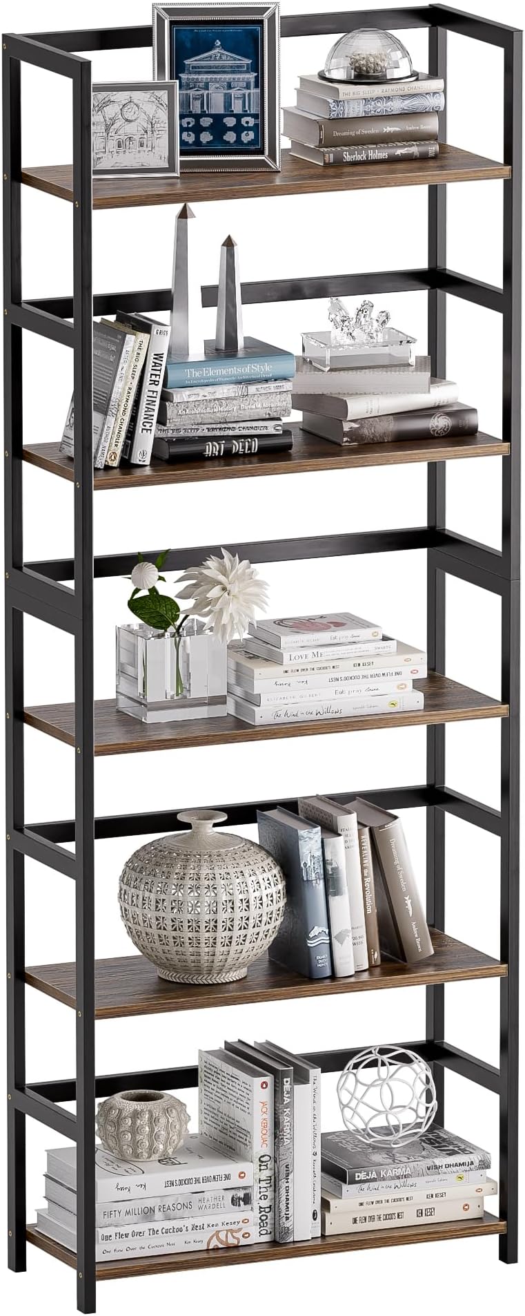 Tribesigns 7 Tier Corner Bookcase, 200cm Tall Bookshelf for Living Room ...