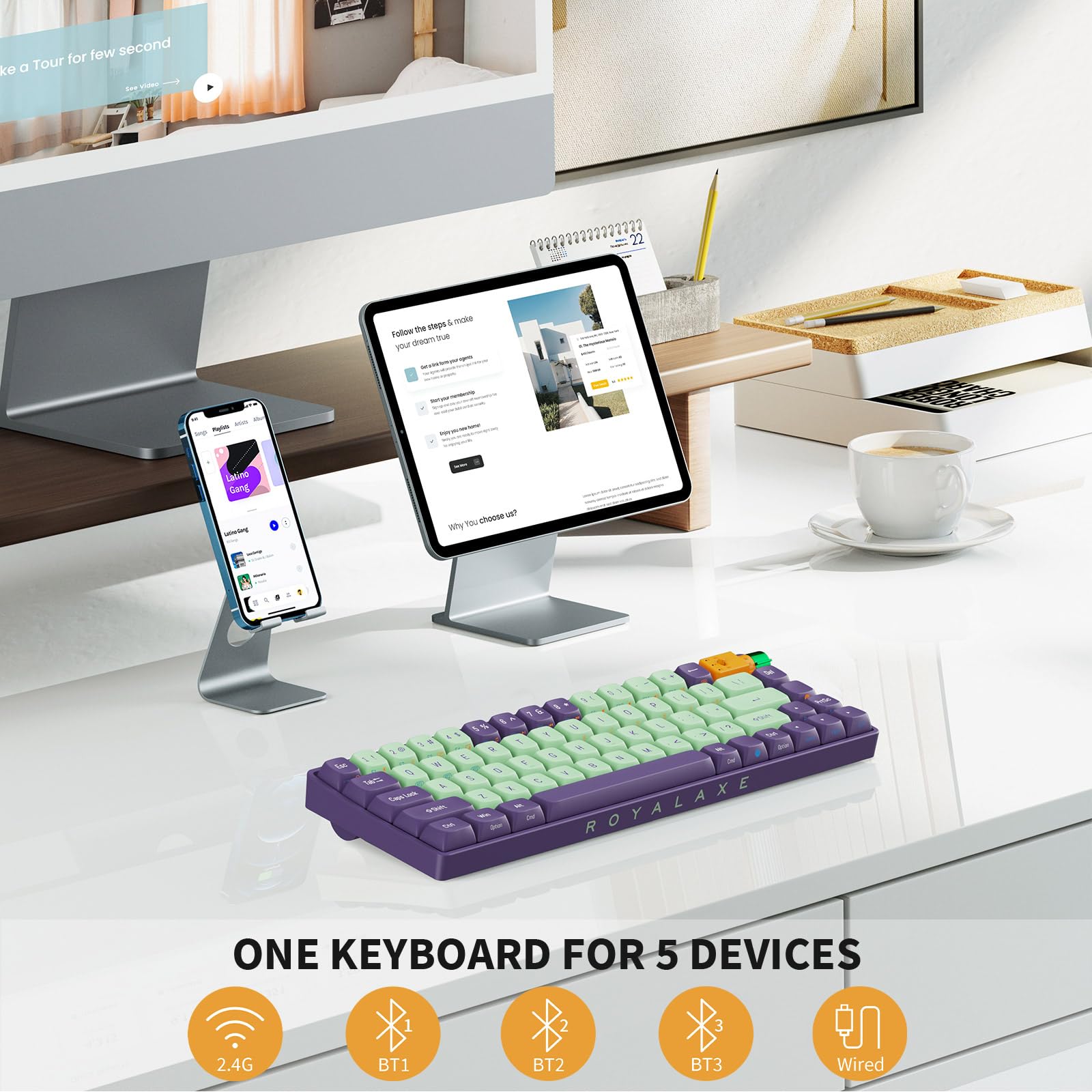 Snapklik.com : R68 60% Wireless Mechanical Keyboard