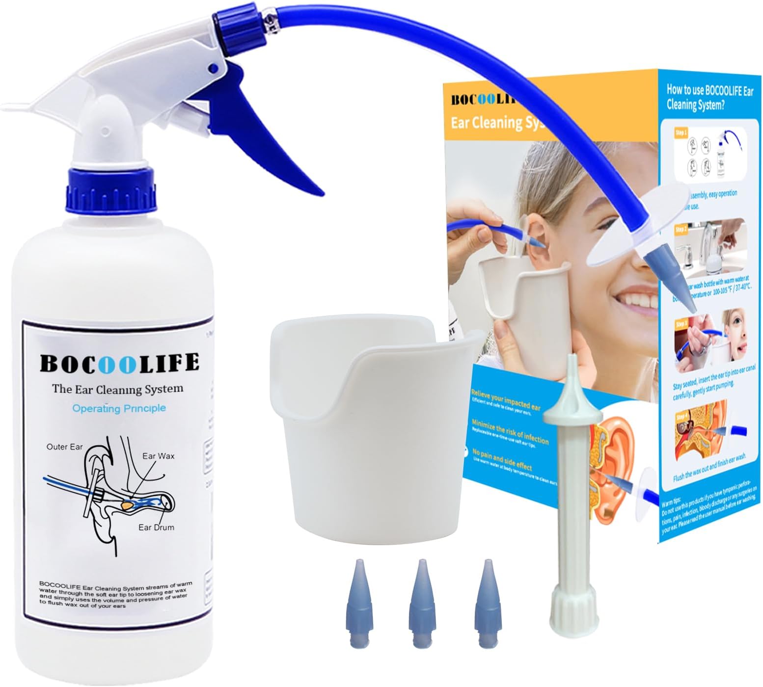 Amazon.com: BOCOOLIFE Ear Wash Wax Removal Tool, Ear Cleaning Kit Ear ...