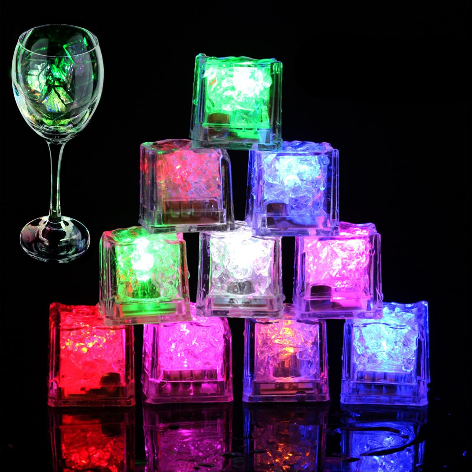 Amazon.com: Light Up Ice Cubes, 96 Pack MultiColor Waterproof LED Ice ...