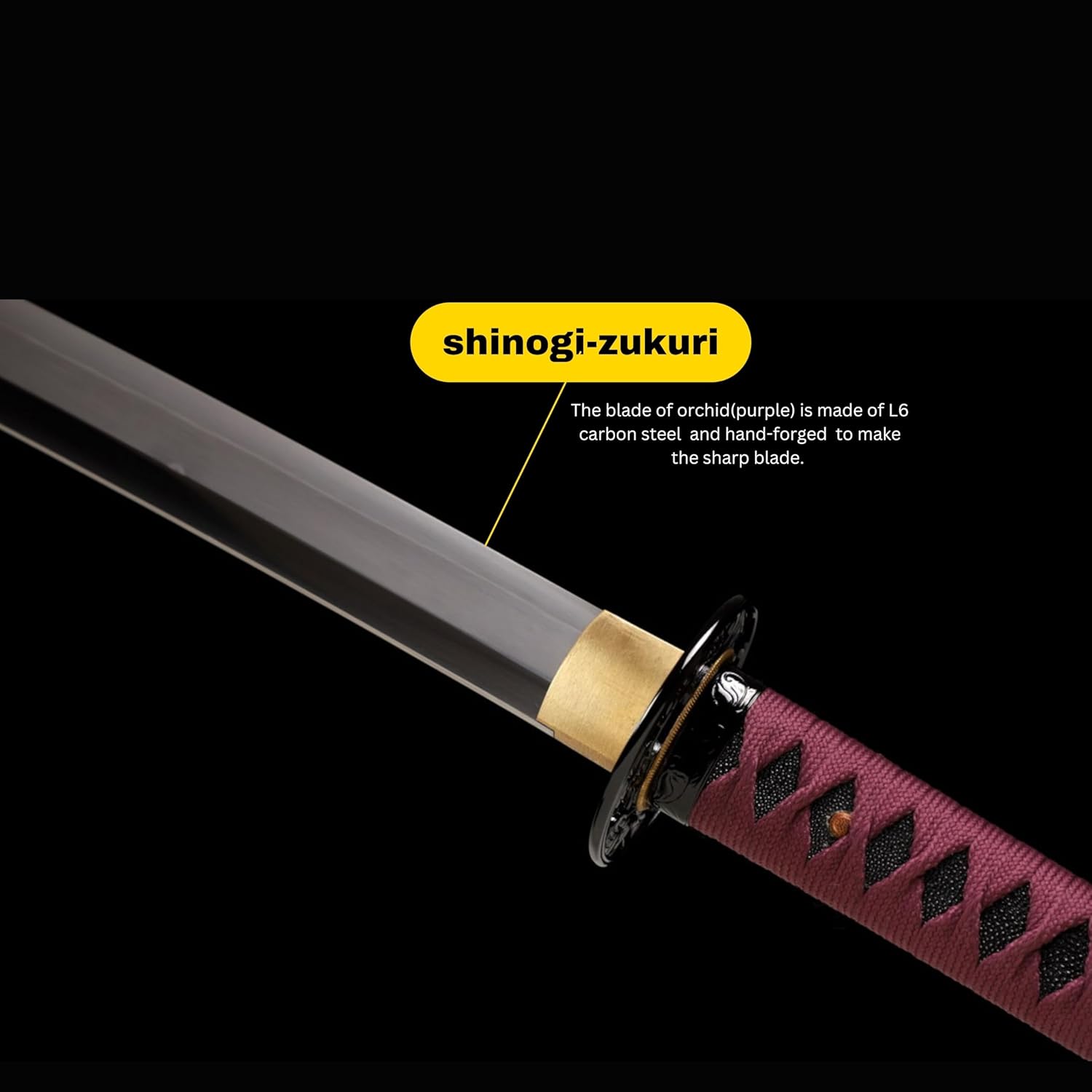 SHING’S-SWORD – Espada katana hecha a mano, 28.0 in de largo, L6 de ...