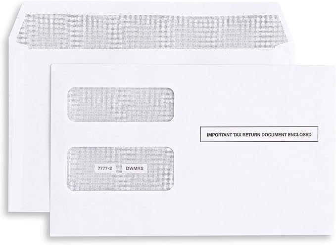 Amazon.com : Blue Summit Supplies 1099 Tax Envelopes, Double Window ...