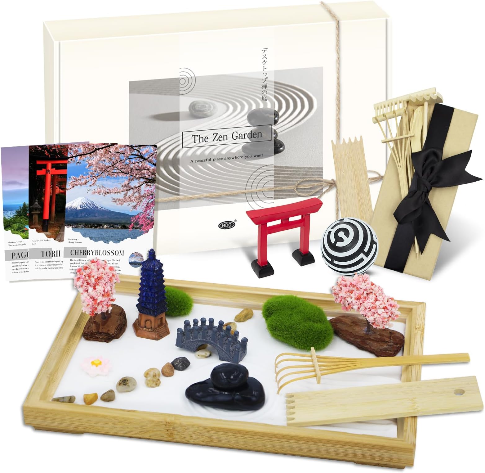 Amazon.com: GDO Zen Garden for Desk Beautiful Premium Japanese Sand ...