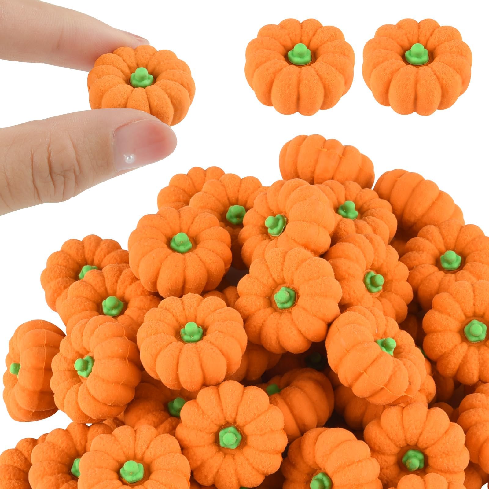 Amazon.com : PLULON 50 Pcs Pumpkin Erasers Bulk for Kids Fall Mini ...