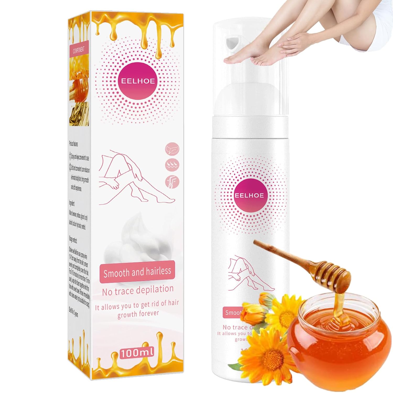 Amazon.com : Eelhoe Beeswax Hair Removal Mousse, Eelhoe Hair Removal ...