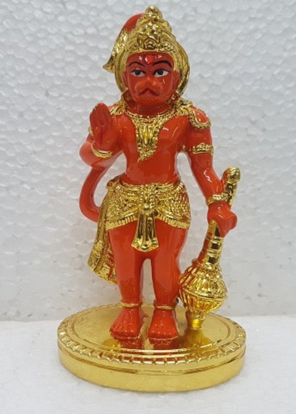 Gold Plated Hanuman With Orange Enamel Work 10x4x3 Cm Hanuman ...