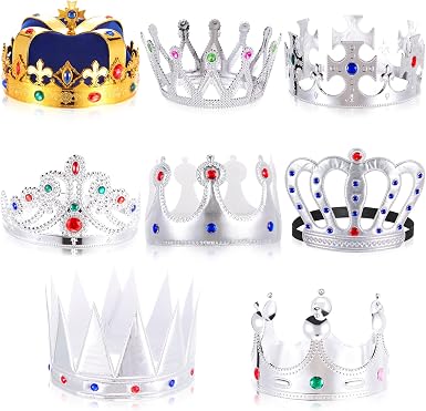 Amazon.com: Yingzhao 8 Pcs Royal King Crown for Kids Plastic Queen ...
