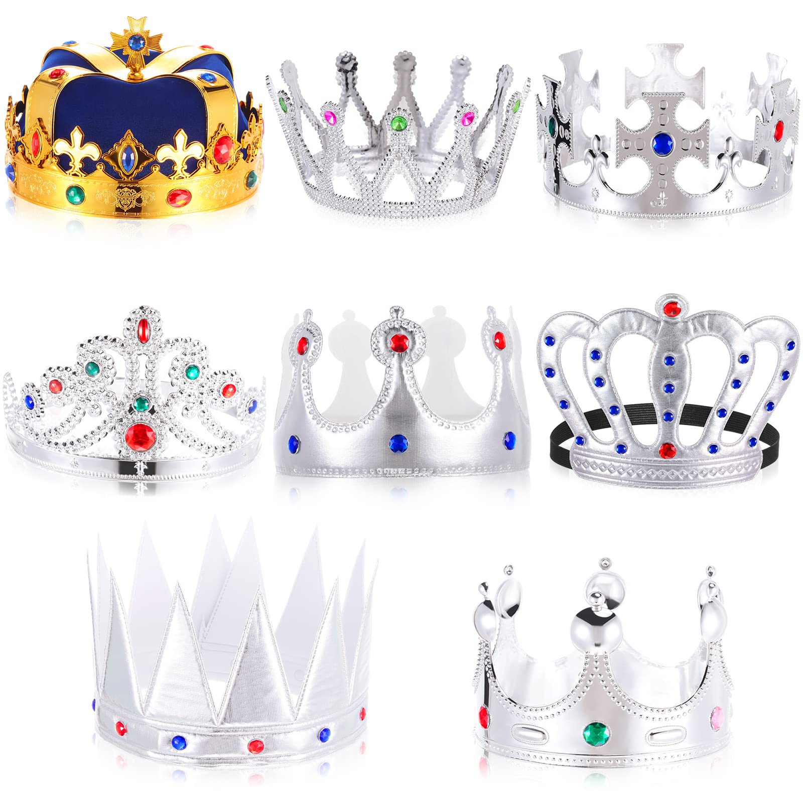 Snapklik.com : Yingzhao 8 Pcs Royal King Crown For Kid Plastic Queen ...