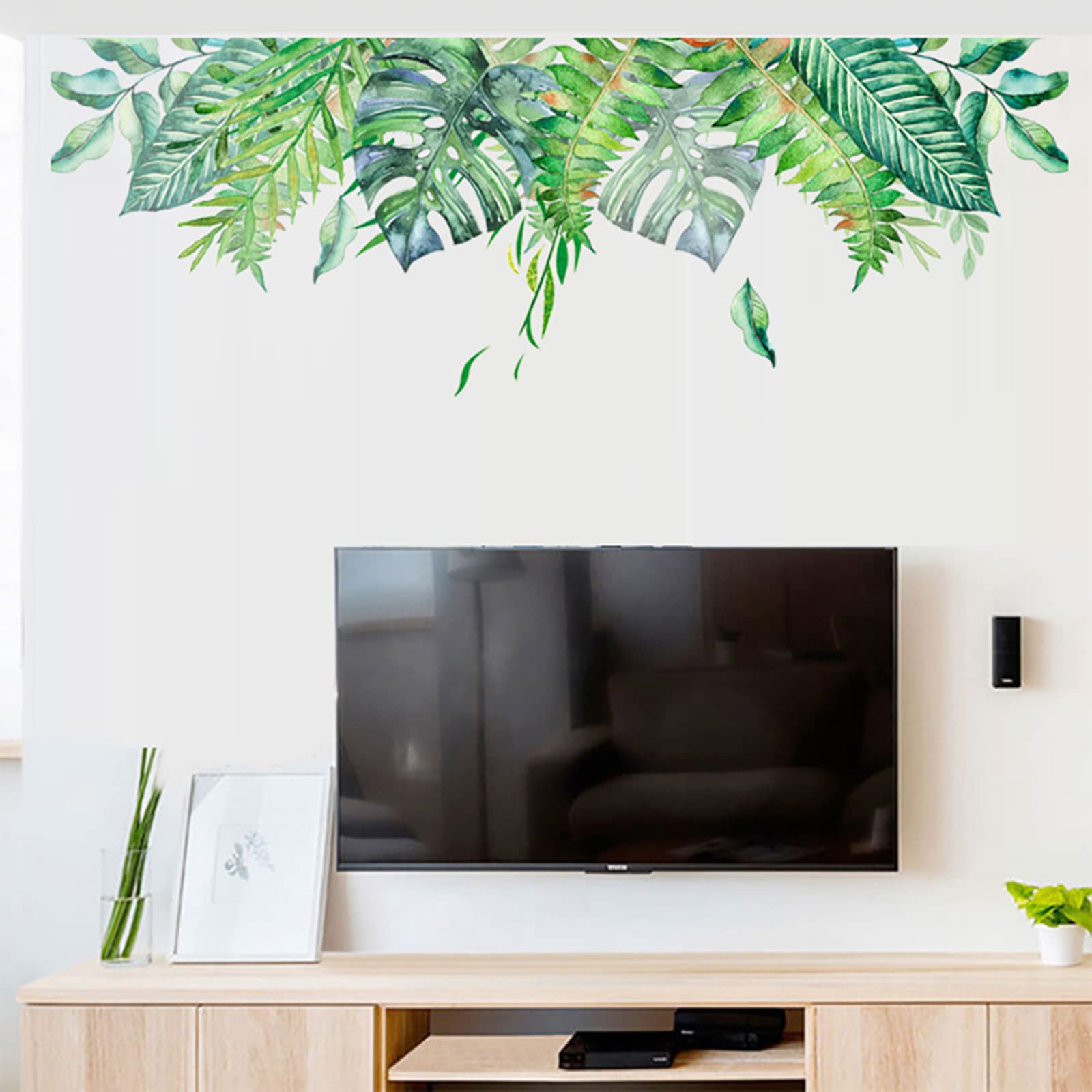 Amazon.co.jp: Condessacity ウォールステッカー 植物 モンステラ 壁紙シール はがせる おしゃれ 北欧 緑 観葉植物ステッカー 剥がせる ウォールすてっかー リビン ...