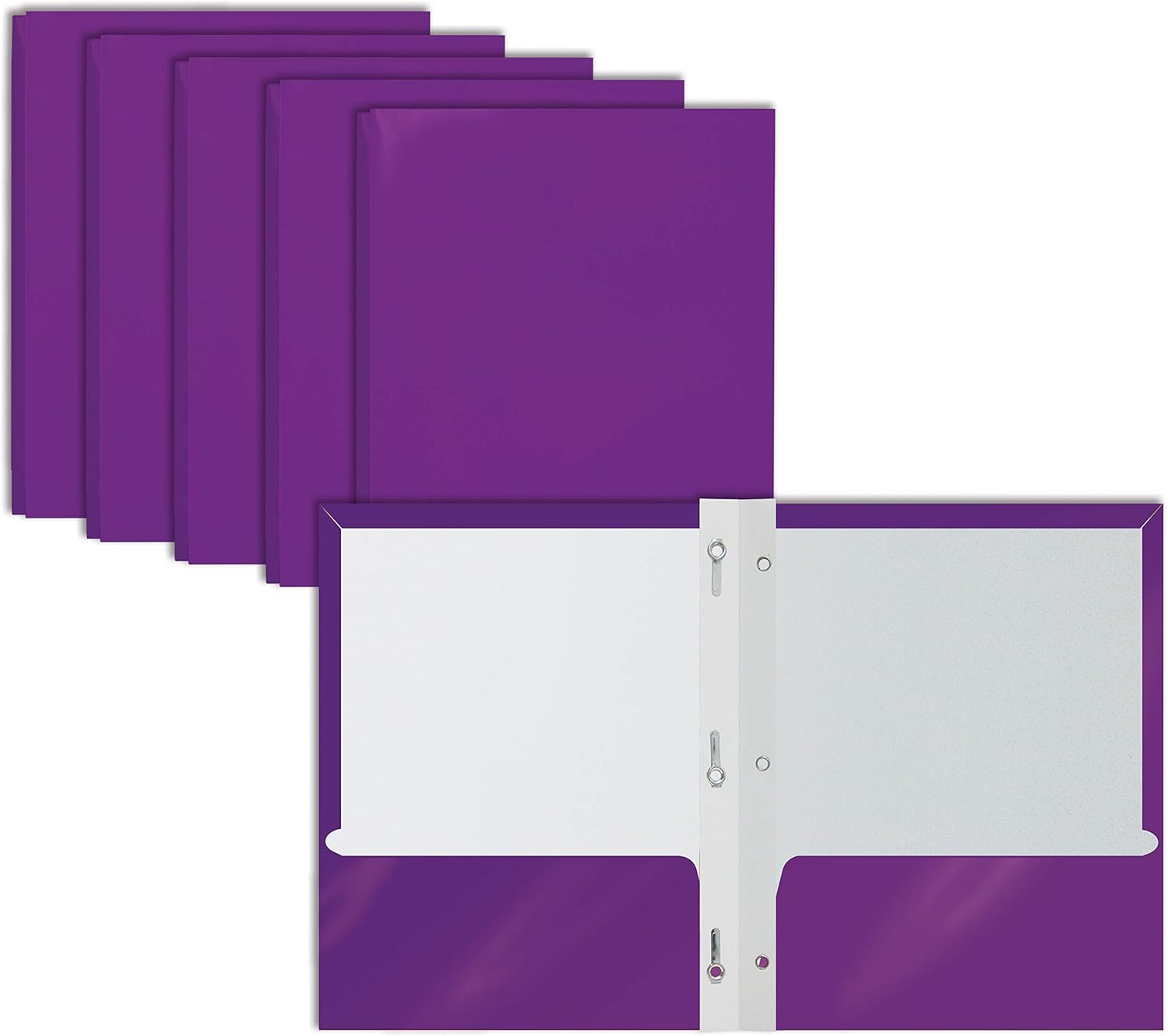 Amazon.com : Better Office Products 25-Pack Glossy Purple Paper Folders ...