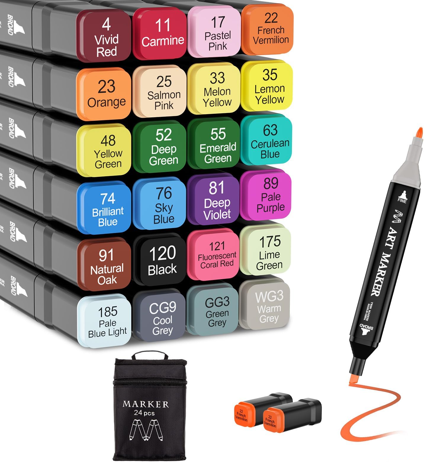 Amazon.com : YASNAY Alcohol Markers, 168 Colors Dual Tip Art Markers ...