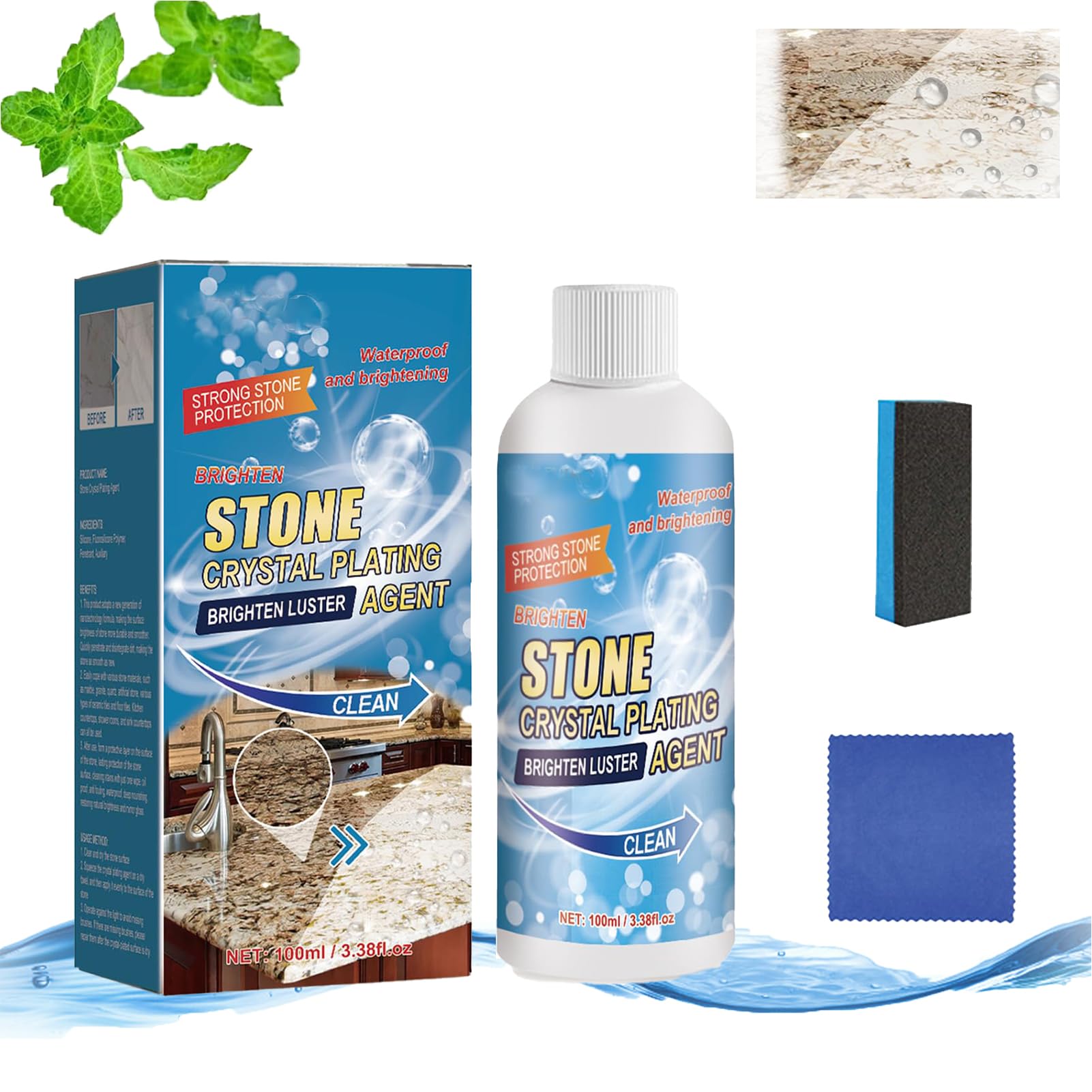 Amazon.com: Stone Crystal Plating Agent, Stone Stain Remover Cleaner ...