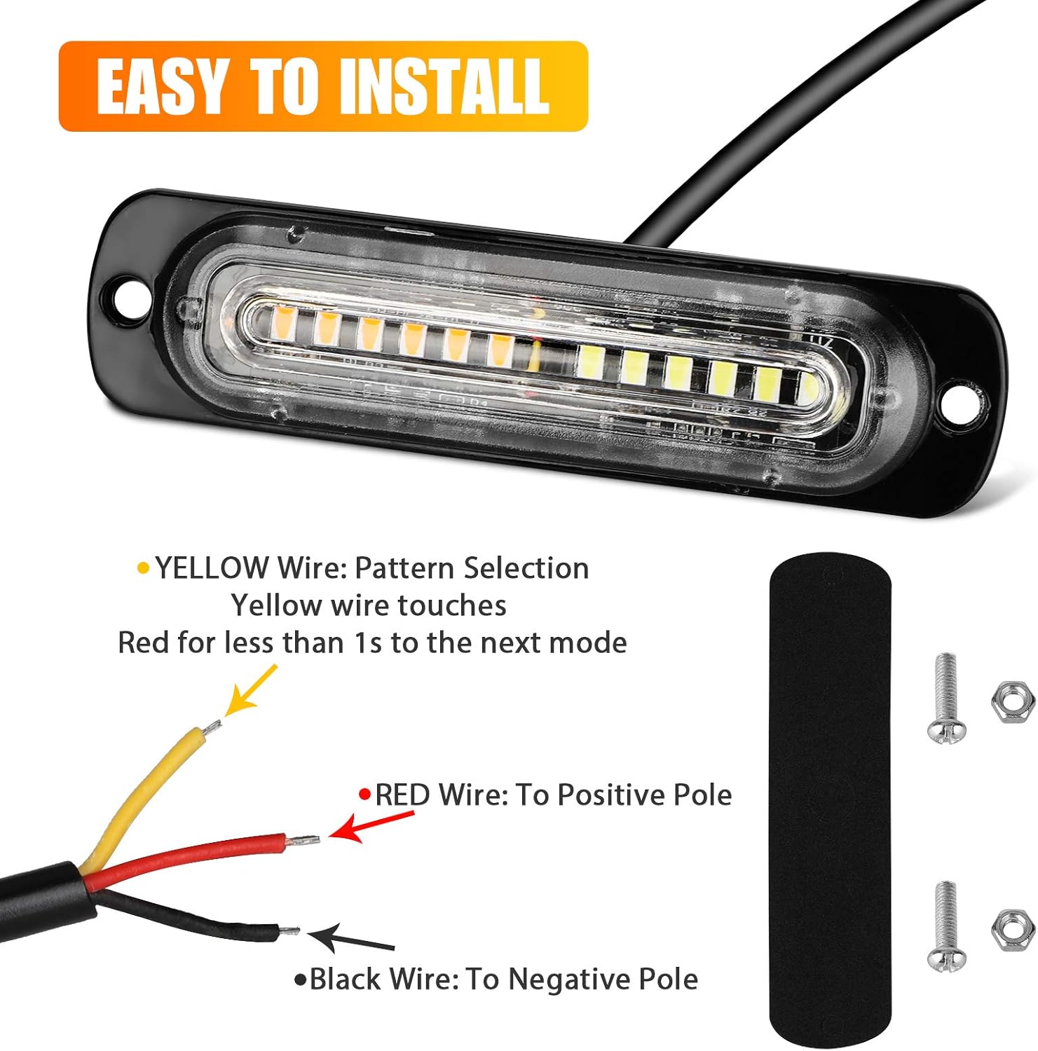 EEEKit Paquete de 8 luces estroboscópicas de emergencia, color blanco ...