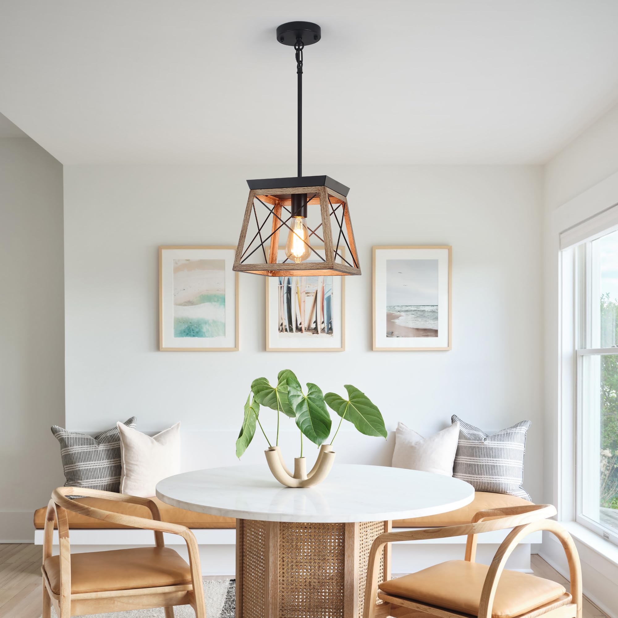 Rustic Lantern Chandeliers 4 Light Modern Farmhouse Hanging Pendant