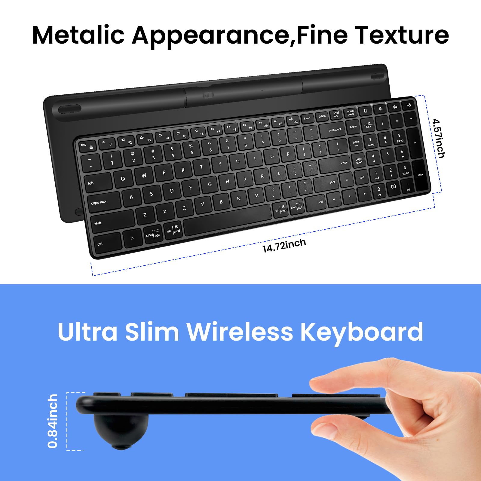 Wireless Keyboard Logitech Sidiwen 2.4GHz Backlit Mini Keyboard ...