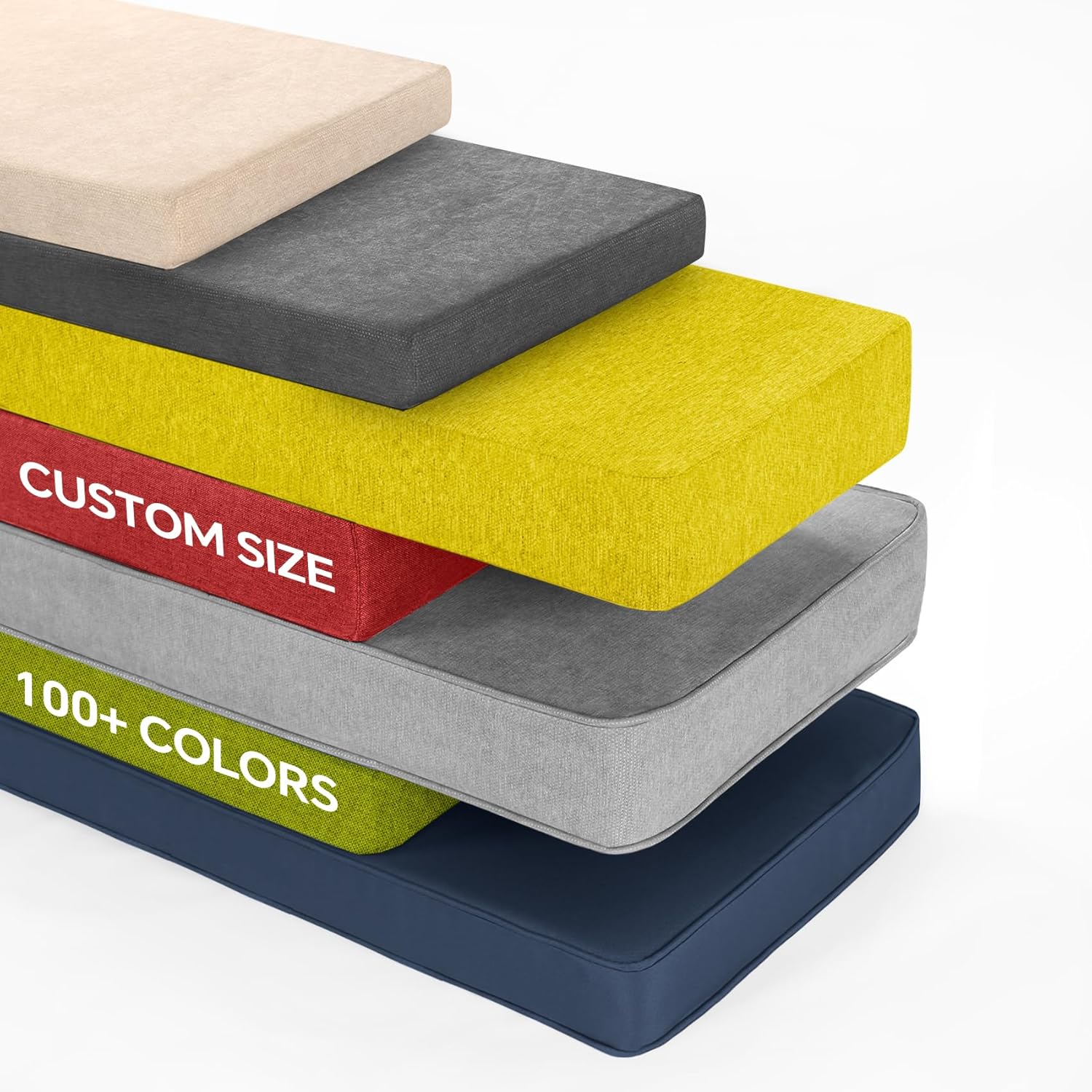 Amazon.com : Focuprodu Custom Bench Cushion,Custom Sized Patio ...
