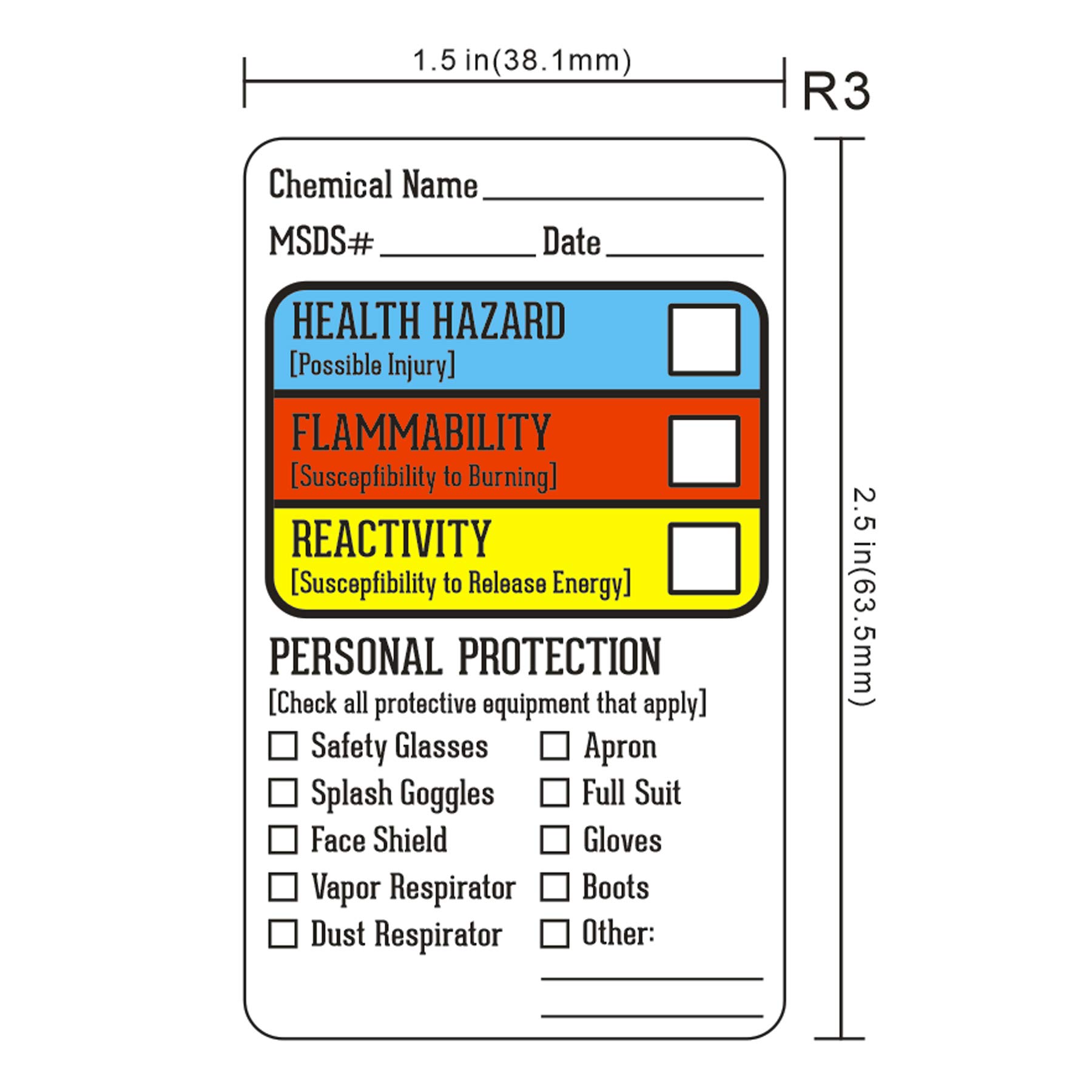 Snapklik.com : FirstZi Self Adhesive 15”x25” SDS MSDS Safety Stickers For Chemical Identifying ...