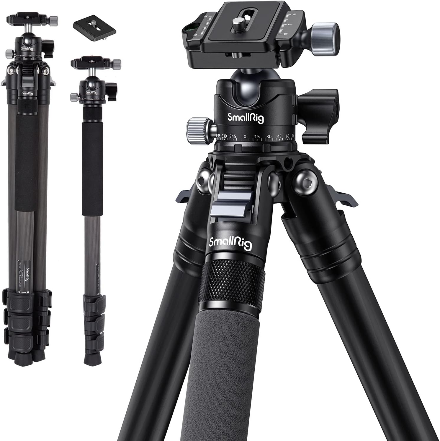 SmallRig Lightweight Compact Carbon Fiber Tripod with Detachable ...