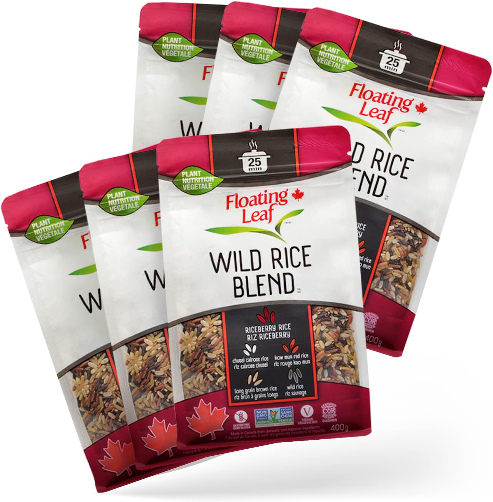 Amazon.com : 6 Packs x 14 ounces Wild Rice Blend, Vegan Rice with Nutty ...