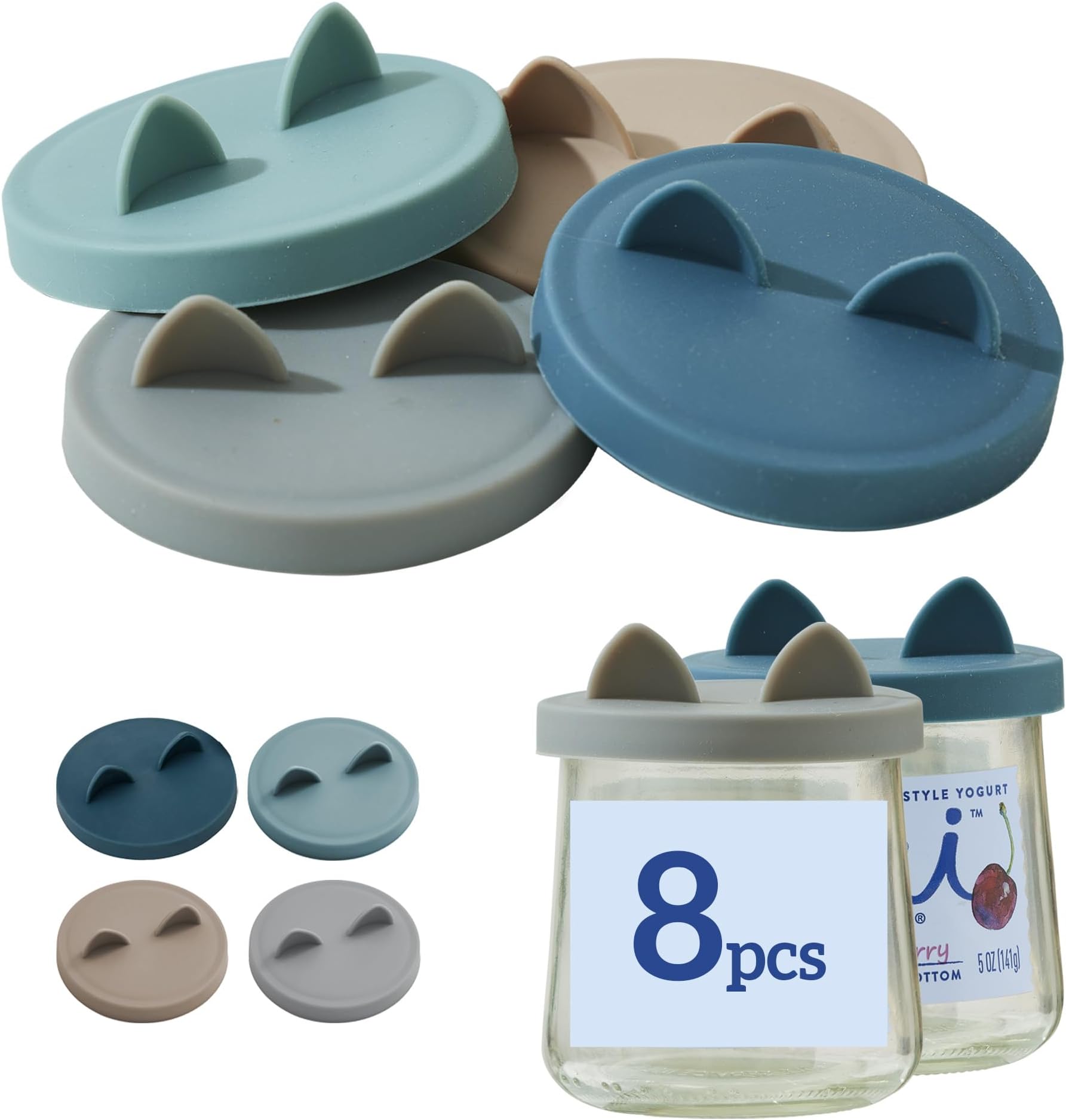 Amazon.com: Oui Yogurt Jar Lids Silicone -12 pack Oui Lids for Yoplait ...