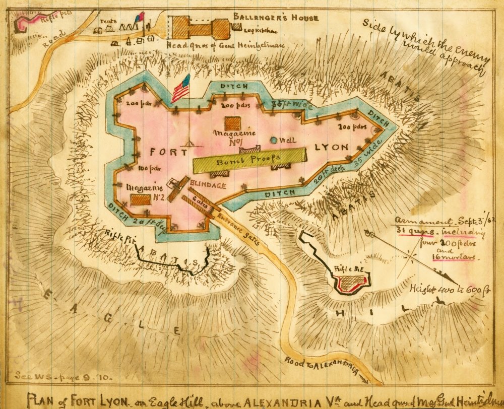 Buy Plan of Fort Lyon on Eagle Hill above Alexandria Va Shows a ...