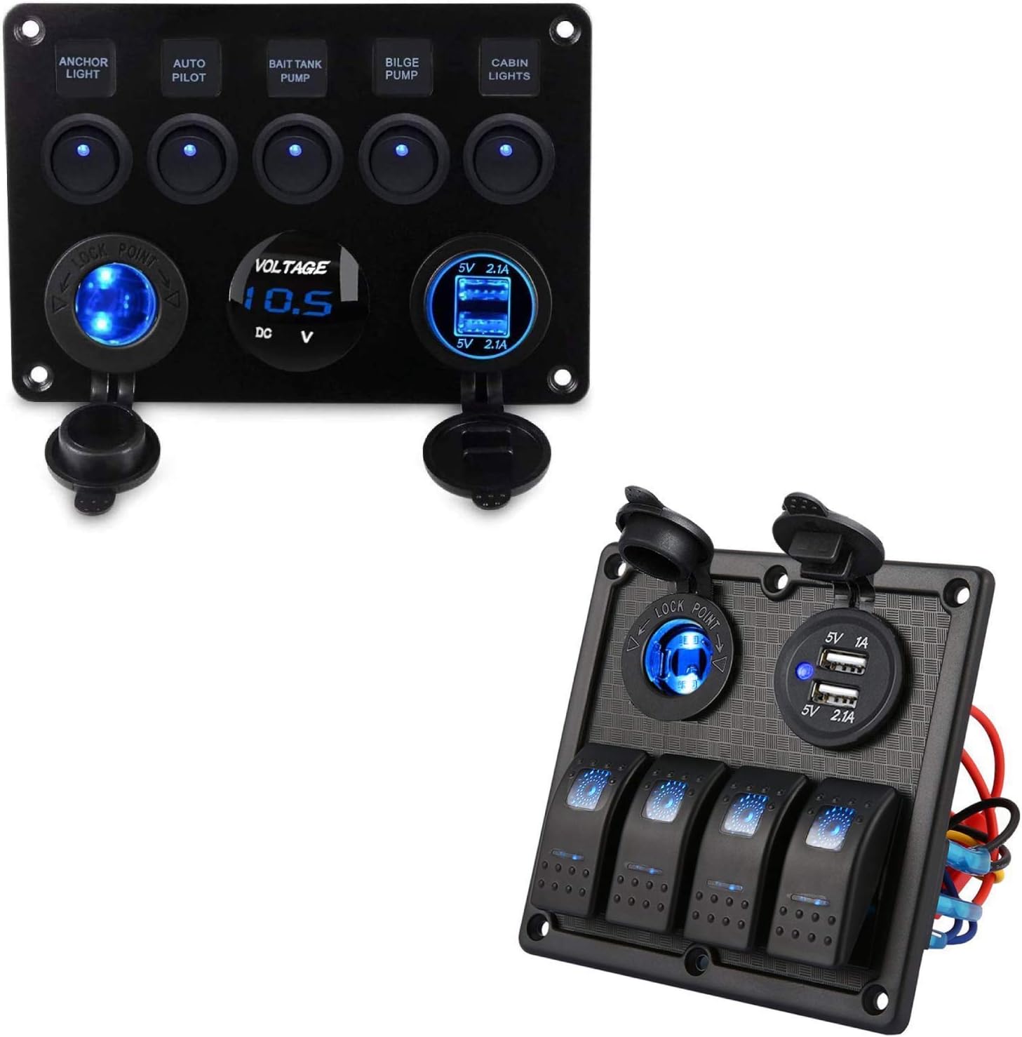 Amazon.com : Bundle | Kohree 4 Gang & 5 Gang Gang Marine Boat Rocker ...