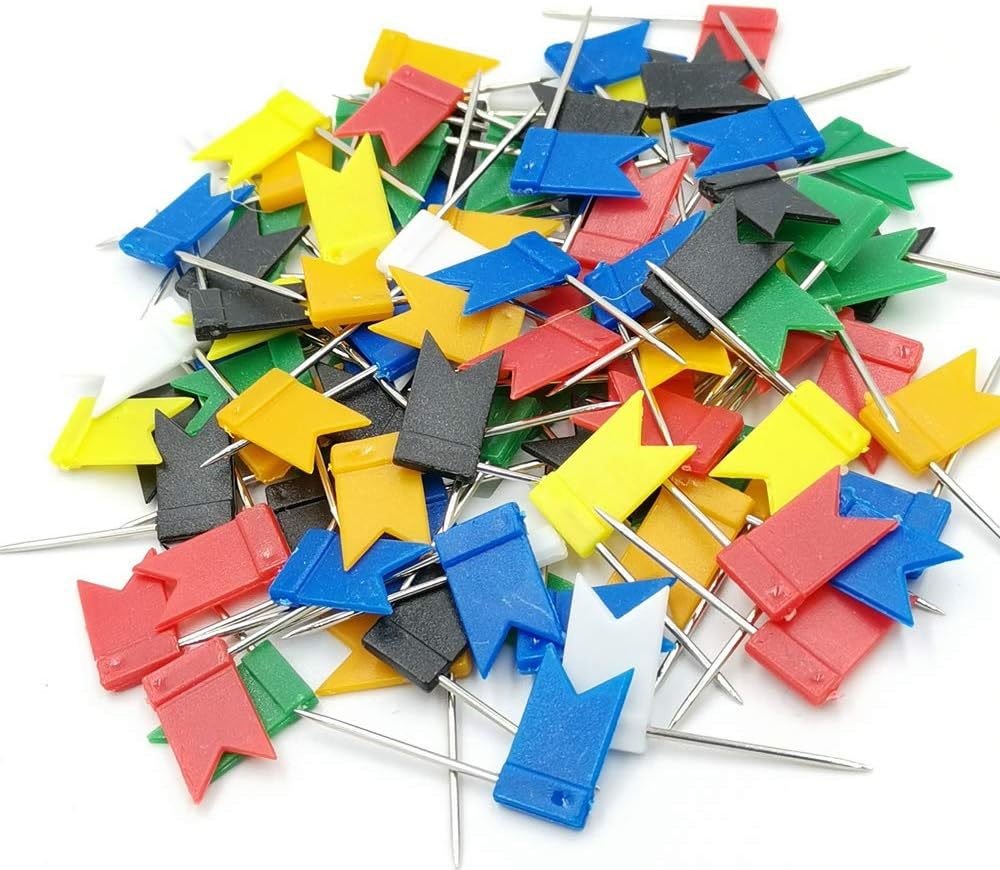 Amazon.com: SUBANG 160 Pieces Flag Push Pins Flag Map Pins, 8 Boxes ...