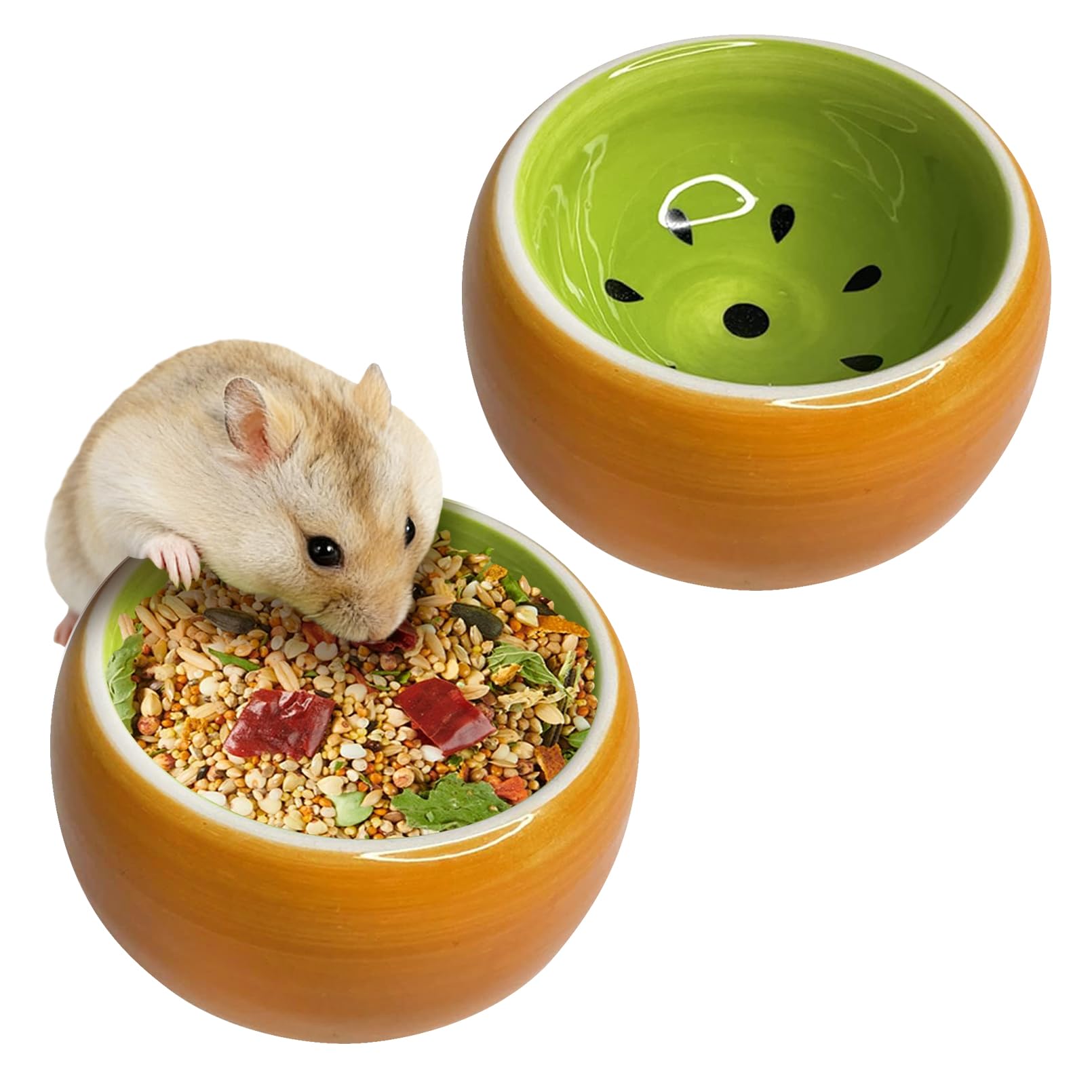Snapklik.com : 2 Pcs Hamster Bowl, Ceramic Guinea Pig Water Bowl Small ...