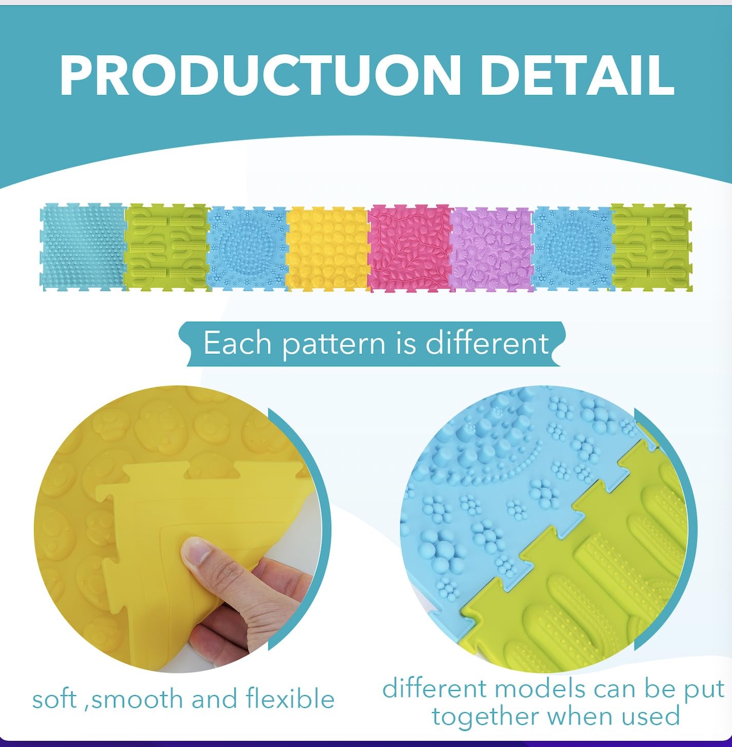 Snapklik.com : Sensory Floor Mats Autistic Children - 8 Tiles 9.5" X 9. ...