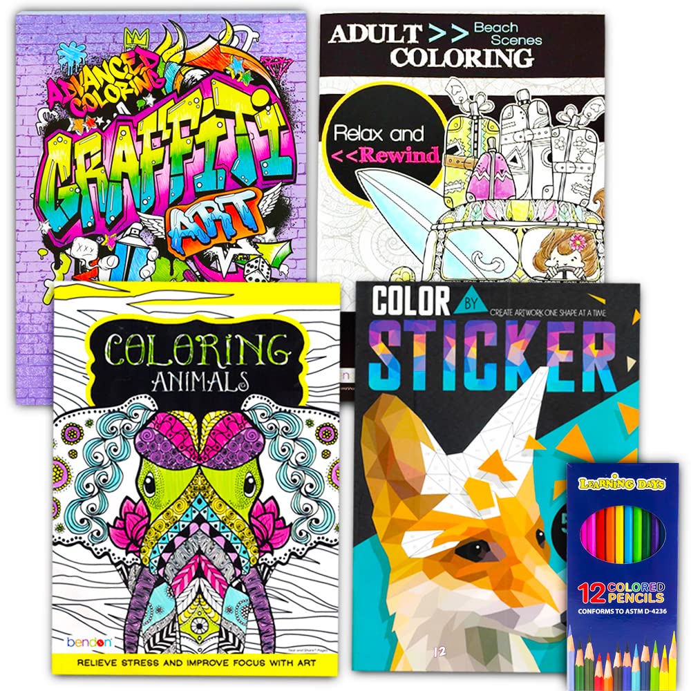 Buy Adult Colouring Books Value Set -- 3 Books (Over 140 Stress ...