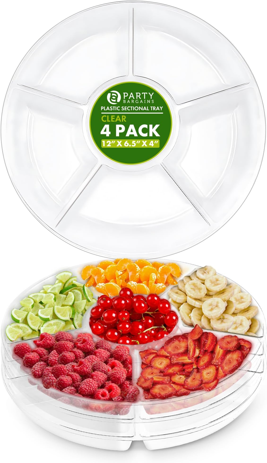 Amazon.com | Black Square Plastic Compartment Serving Tray 12-inch ...