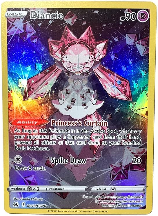 Amazon.com: Pokemon - Diancie GG13/GG70. - Crown Zenith - Galarian Gallery - Holo Rare Card ...
