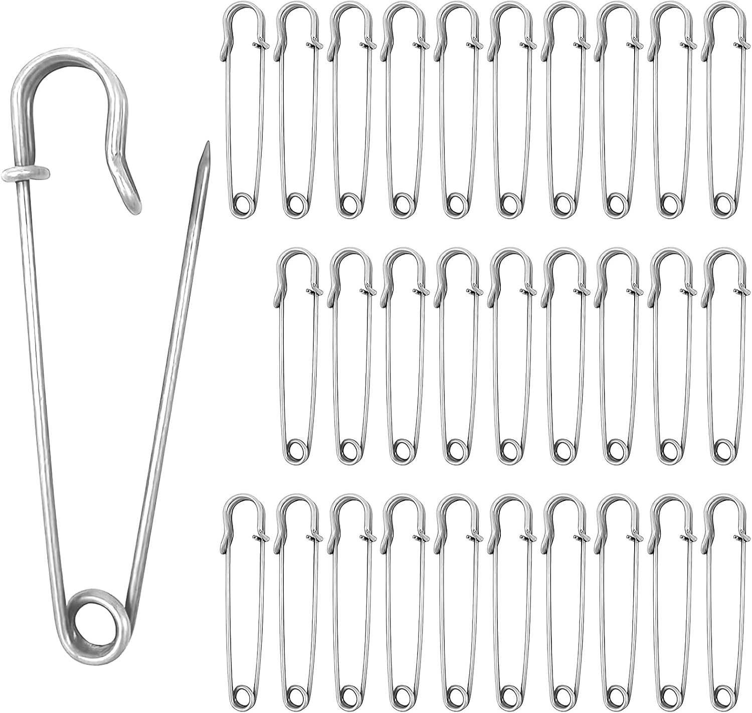 Safety Pins, 30pcs Heavy Duty Blanket Pins, Safety Pins Large, Bulk ...