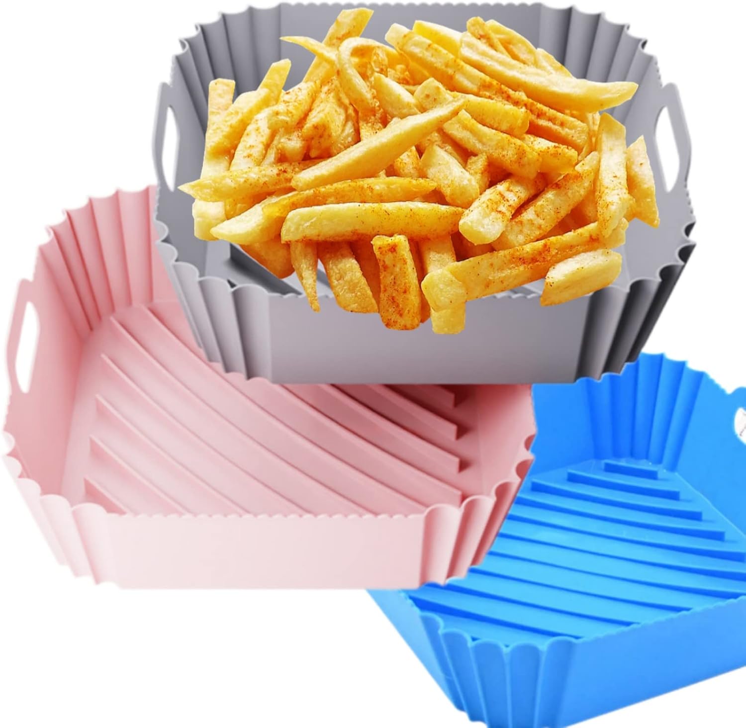 Amazon.com: Air Fryer Silicone Liners, Foclatuner 3 Pcs 8.5 Inch Square ...